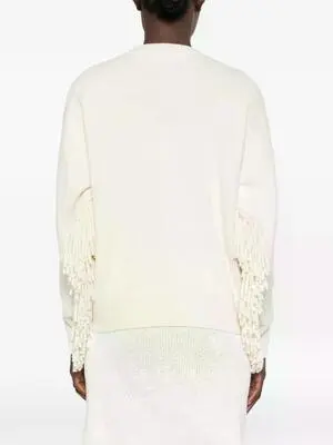 Federica Tosi Crew Neck Long-sleeve Fringed Sweater
