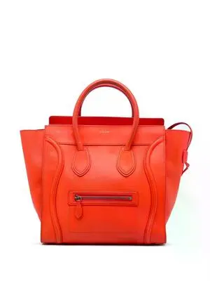 Celine 2012 Mini Smooth Calfskin Luggage Tote Bag - Orange