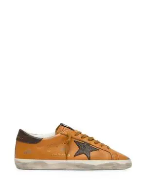 GOLDEN GOOSE Super-star Ltd In Orange Leather With Star - Brown