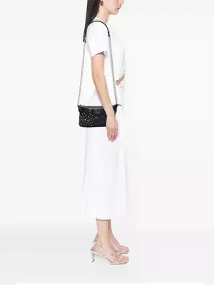 Fendi 2000-2010 Mini Leather Star Studded Chain Crossbody Bag