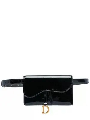 Dior 2019 Patent Saddle Belt Bag - Black