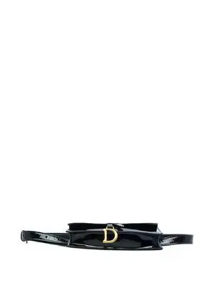 Dior Patent Saddle Belt Bag - Black