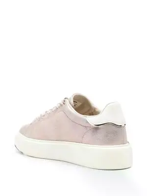 BLAUER. Venus 01 Metallic-effect Logo-patch Leather Sneakers