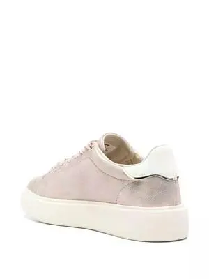 BLAUER. Metallic-effect Leather Sneakers With Logo Patch