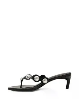 Cult Gaia Anora Kitten Heel Sandals With Embellishments