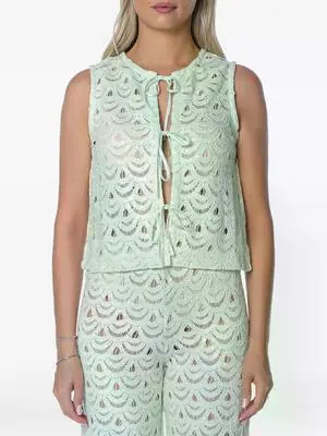 MC2 SAINT BARTH Crochet-knit Sequin-embellished Top