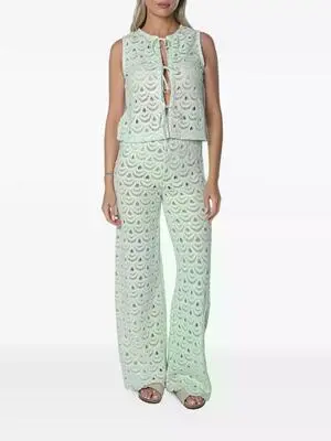 MC2 SAINT BARTH Crochet-knit Sequin-embellished Top