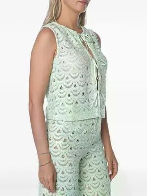 MC2 SAINT BARTH Crochet-knit Sequin-embellished Top