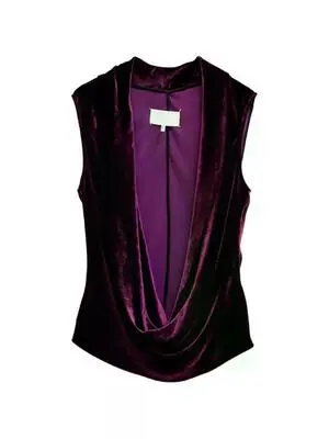 MAISON MARGIELA Sleeveless Draped Velvet Top