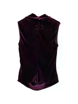 MAISON MARGIELA Sleeveless Draped Velvet Top