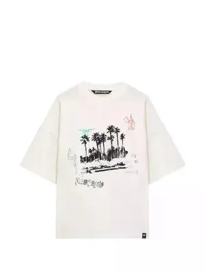 Palm Angels Palm Life Loose Tee - Neutrals