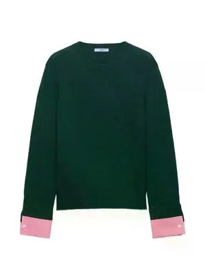 Prada Wool And Cashmere Crew-neck Sweater - Green