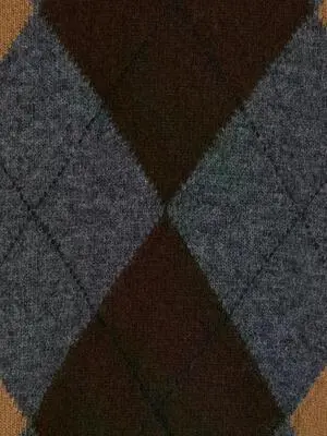 JUCCA Argyle-intarsia V-neck Sweater
