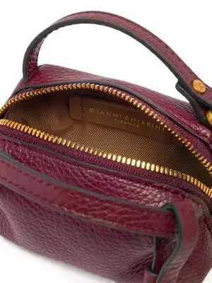 GIANNI CHIARINI Pebbled Leather Bag Charm - Red
