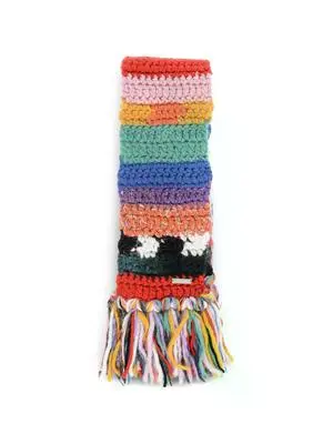 Dsquared2 Crochet-knit Fringed Scarf - Red