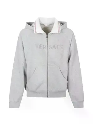 Versace Greca-detail Logo-embroidered Hoodie