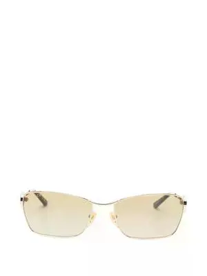 Gucci Gg Logo Rectangle-frame Sunglasses - Gold