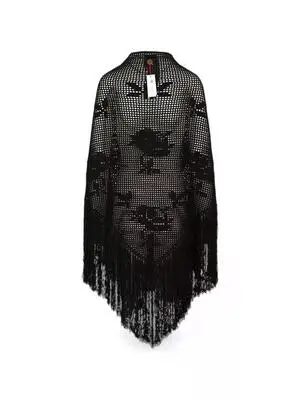 CHIARA IS Rosa Crochet Fringed Shawl