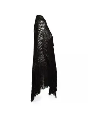 CHIARA IS Rosa Crochet Fringed Shawl