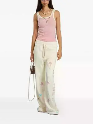 Palm Angels Graphic Print Wide Leg Track Pants