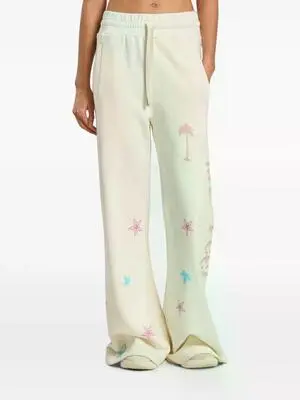 Palm Angels Graphic Print Wide Leg Track Pants