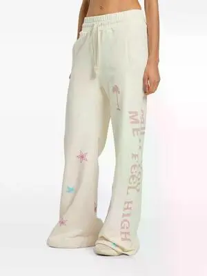 Palm Angels Graphic Print Wide Leg Track Pants