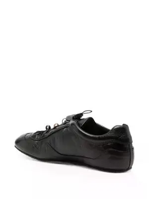 Cecilie Bahnsen Blaise Beaded Leather Sneakers - Black