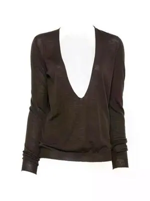 Rick Owens V-neck Sweater - Brown