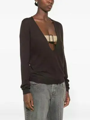 Rick Owens V-neck Sweater - Brown