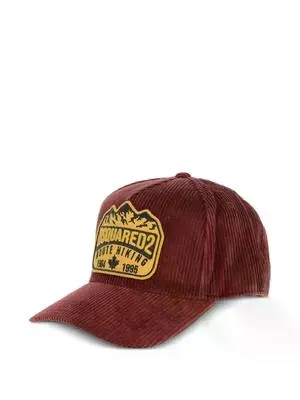 Dsquared2 Embroidered Corduroy Baseball Cap - Red