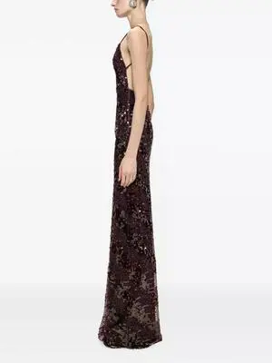 NISSA Sequin Embellished Backless Maxi Dress