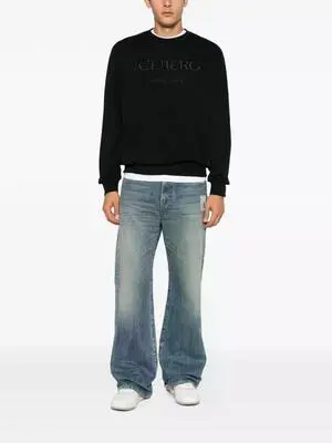 Iceberg Embroidered Logo Crewneck Sweatshirt - Black