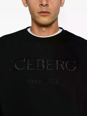 Iceberg Embroidered Logo Crewneck Sweatshirt - Black