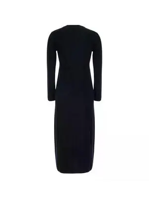 SEMICOUTURE Brenda Fine-knit Long-sleeve Midi Dress - Black