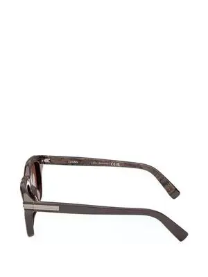 Zegna Square-frame Sunglasses - Brown