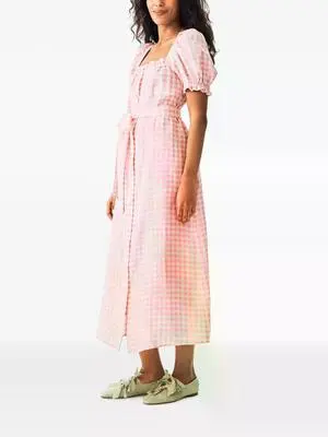 Sleeper Brigitte Gingham-check Linen Maxi Dress