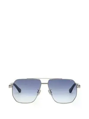 Philipp Plein Gradient-lens Geometric-frame Sunglasses - Silver