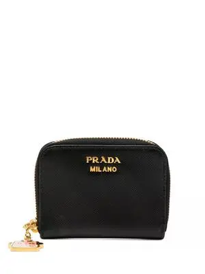 Prada 2013-2026 Saffiano Zip Around Coin Pouch - Black