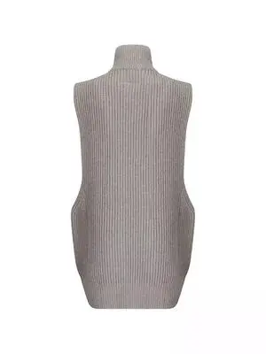MAISON MARGIELA Ribbed-knit Zip-up Gilet - Grey