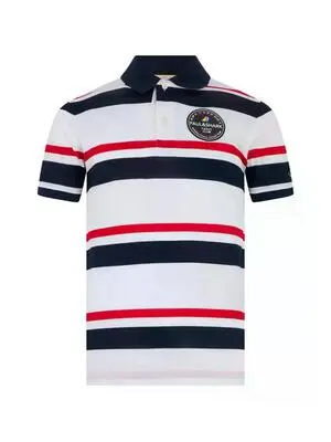 Paul & Shark Striped Logo-patch Polo Shirt - White