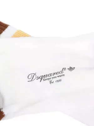 Dsquared2 Ribbed Crew Socks With Horizontal Stripes