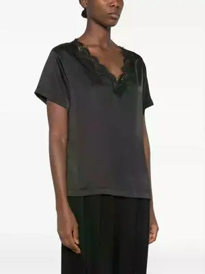 ERMANNO FIRENZE V-neck Lace Trim Top