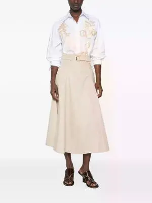 ERMANNO FIRENZE Embroidered Floral Long Sleeve Shirt