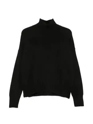 ARAGONA Roll Neck Sweater - Black