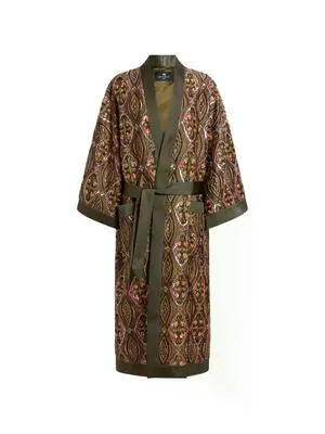 Etro Kimono Coat With Floral Medallion Embroidery And Beads