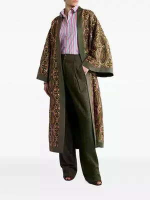 Etro Kimono Coat With Floral Medallion Embroidery And Beads
