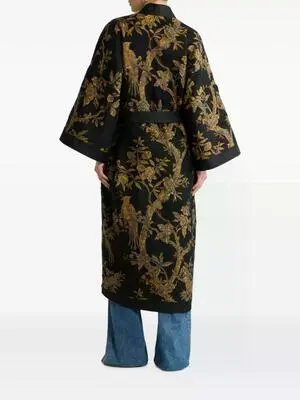 Etro Kimono Coat With Beaded Nature Embroidery
