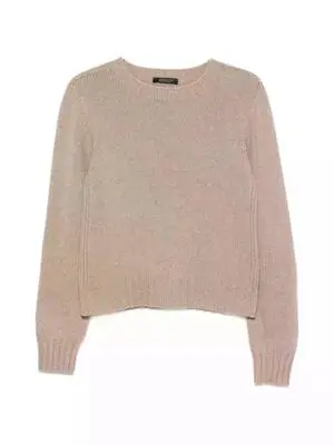ARAGONA Long-sleeve Ribbed-knit Sweater - Neutrals