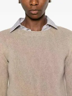 ARAGONA Long-sleeve Ribbed-knit Sweater