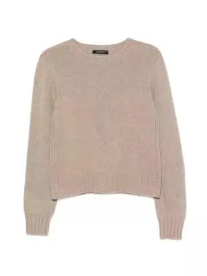 ARAGONA Long-sleeve Ribbed Knit Sweater - Neutrals